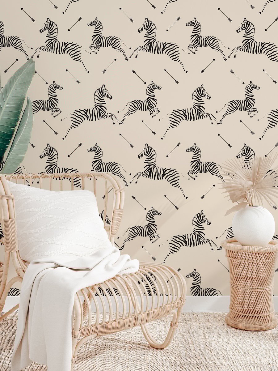 Wildlife Zebra with Arrows Wallpaper Mural | Wallhue
